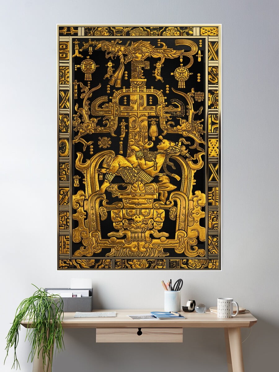 Kna Prints - 1 Pc Poster Lid Of The Great Tomb Of Pakal Gold Palenque ...