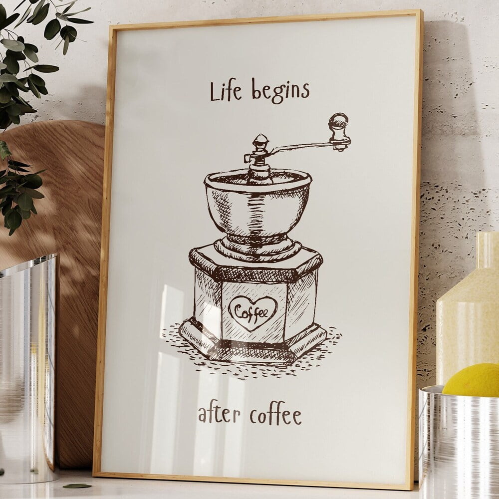 Kna Prints - 1 Pc Poster Life Begins After Coffee Printable, Vintage ...