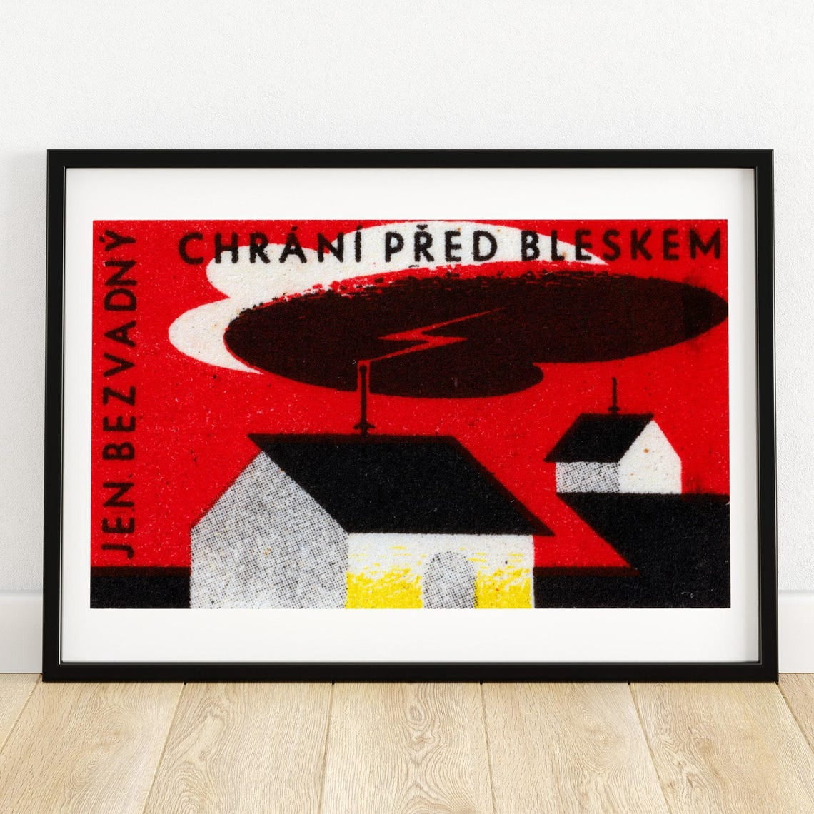 Kna Prints - 1 Pc Poster Lightning Strike Matchbox Print Czech Wall Art ...