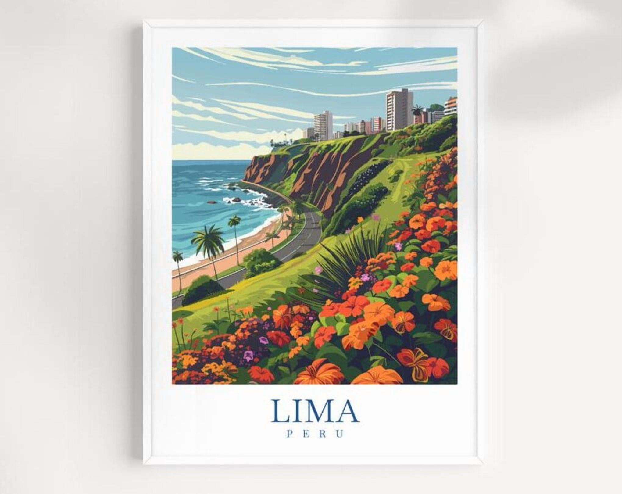 Kna Prints - 1 Pc Poster Lima Travel Print Wall Art Lima Wall Hanging ...