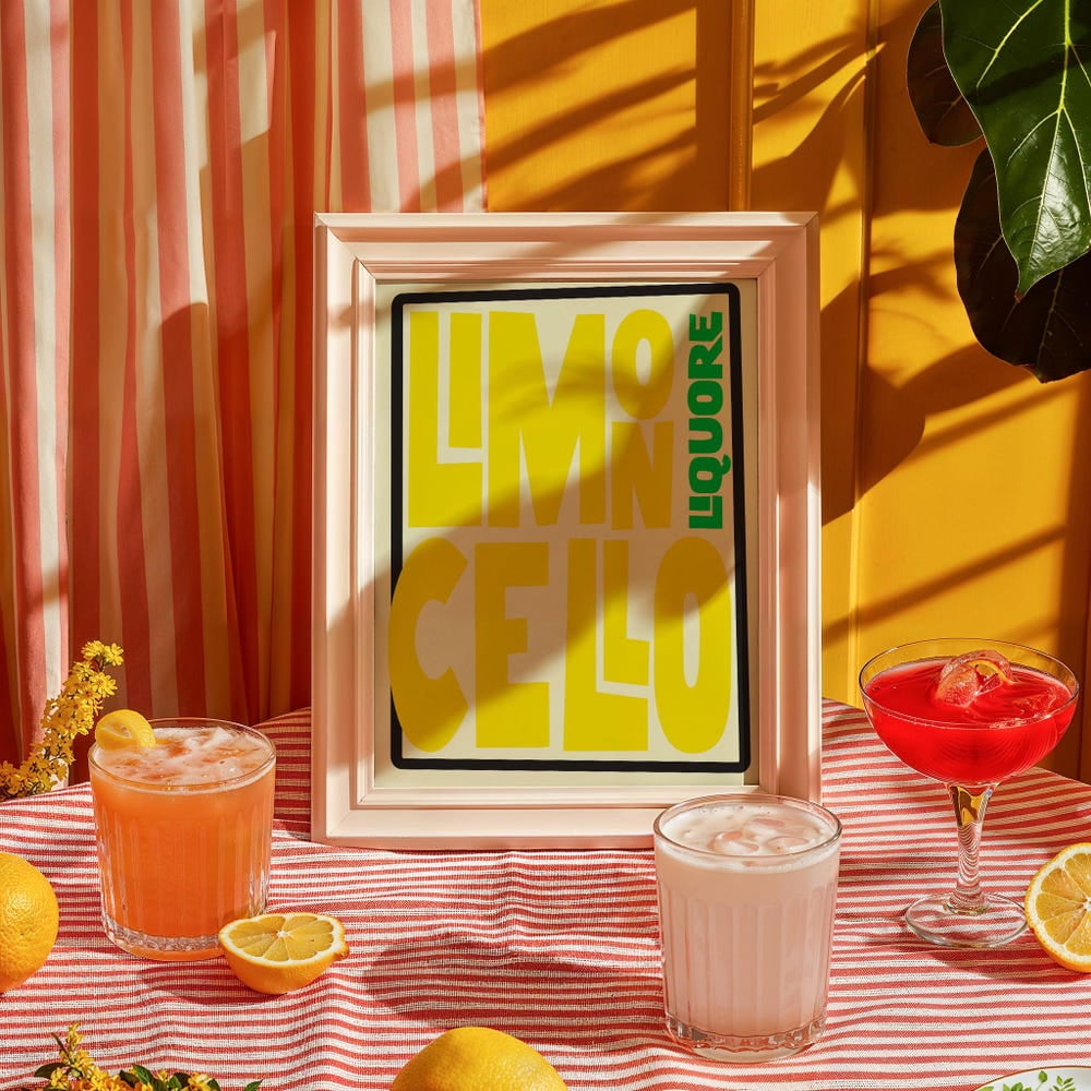 Kna Prints - 1 Pc Poster Limoncello Cocktail Print, Cocktail Name Wall Art, Colourful Prints ...