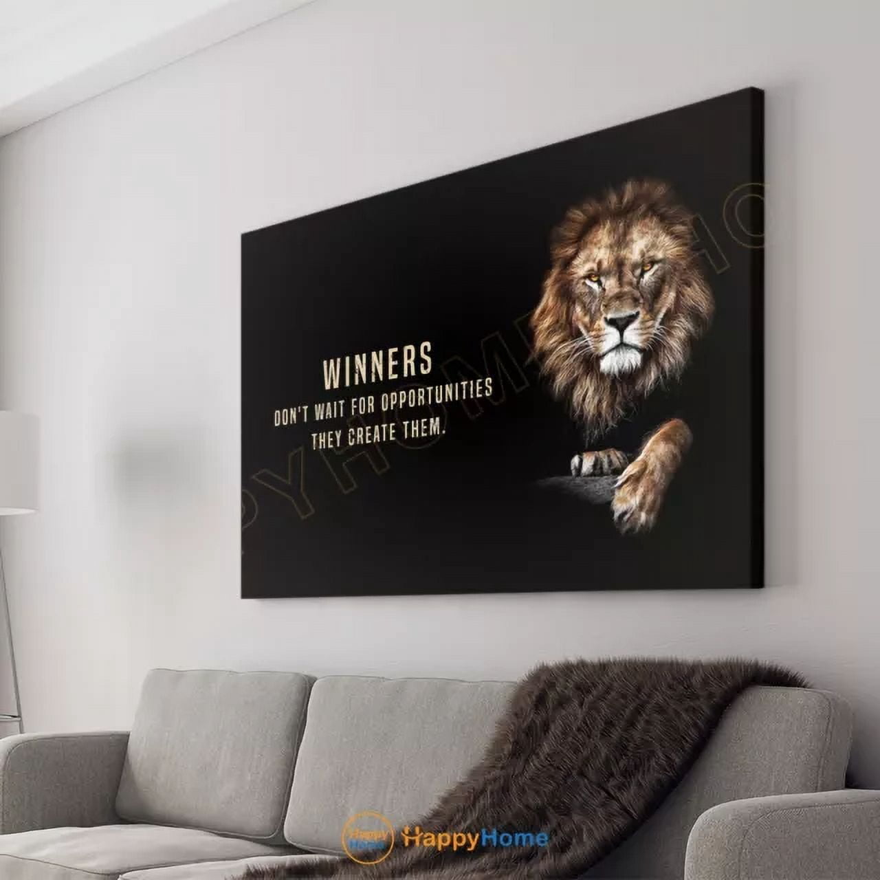 Kna Prints - 1 Pc Poster Lion Wall Art Winners Don'T Wait For ...