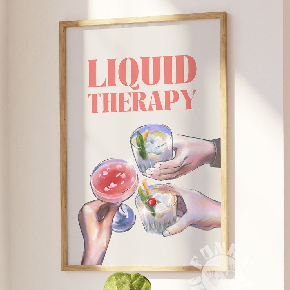 Kna Prints - 1 Pc Poster Liquid Therapy Cheers Print, Bar Cart Art Print, Trendy Wall Art ...