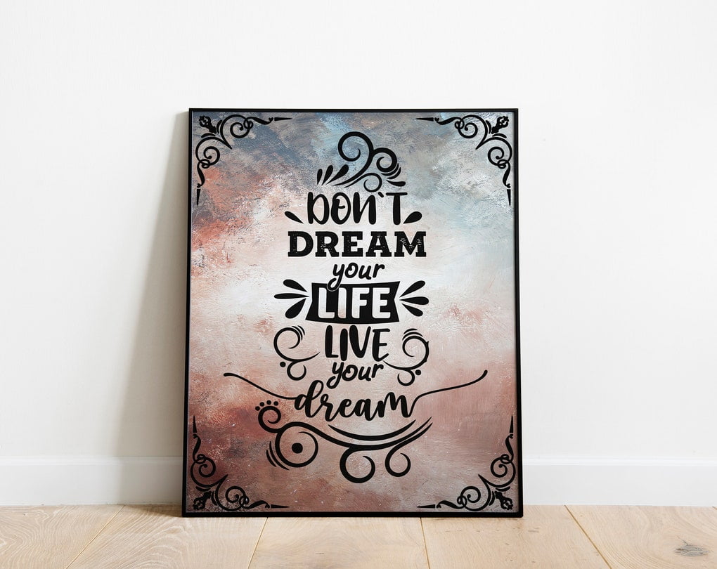 Kna Prints - 1 Pc Poster Live Your Dream Motivational Art, Wall Art ...
