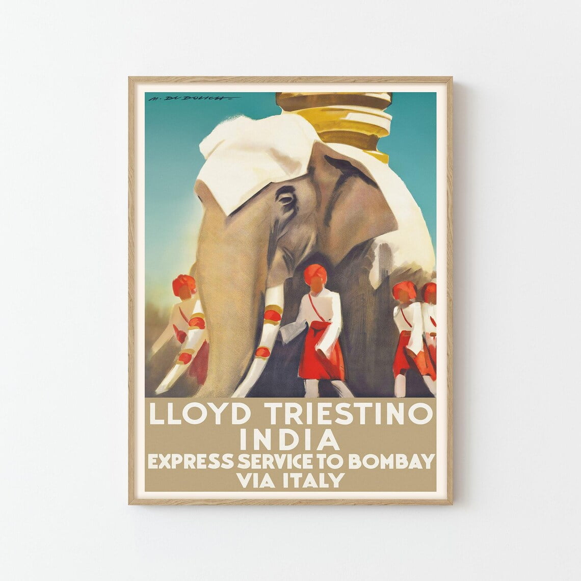 Kna Prints - 1 Pc Poster Lloyd Triestino India Vintage Travel Art Print ...