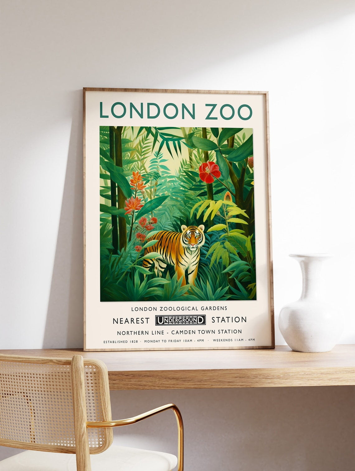 Kna Prints - 1 Pc Poster London Zoo Print, Tiger Print, Animal ...