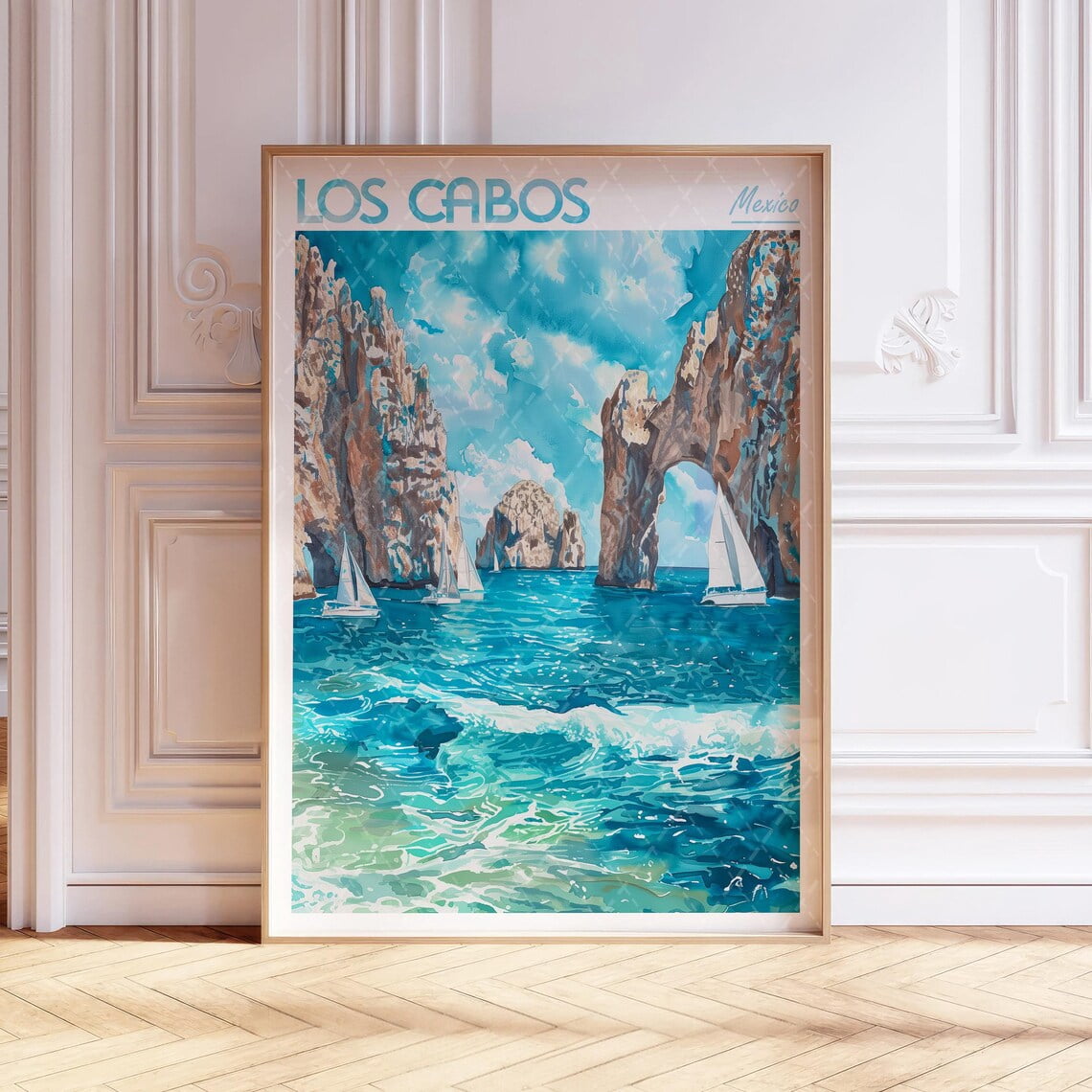 Kna Prints - 1 Pc Poster Los Cabos Watercolor Art Print Cabo City Print ...