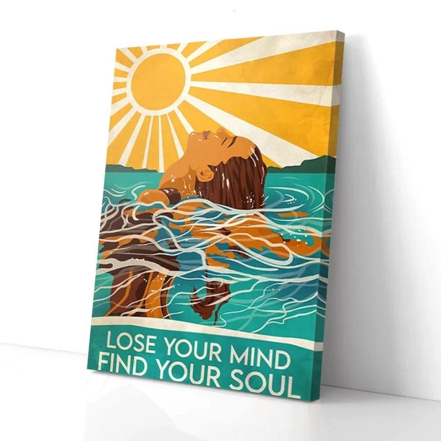 Kna Prints - 1 Pc Poster Lose Your Mind Find Your Soul Girl Swimming ...