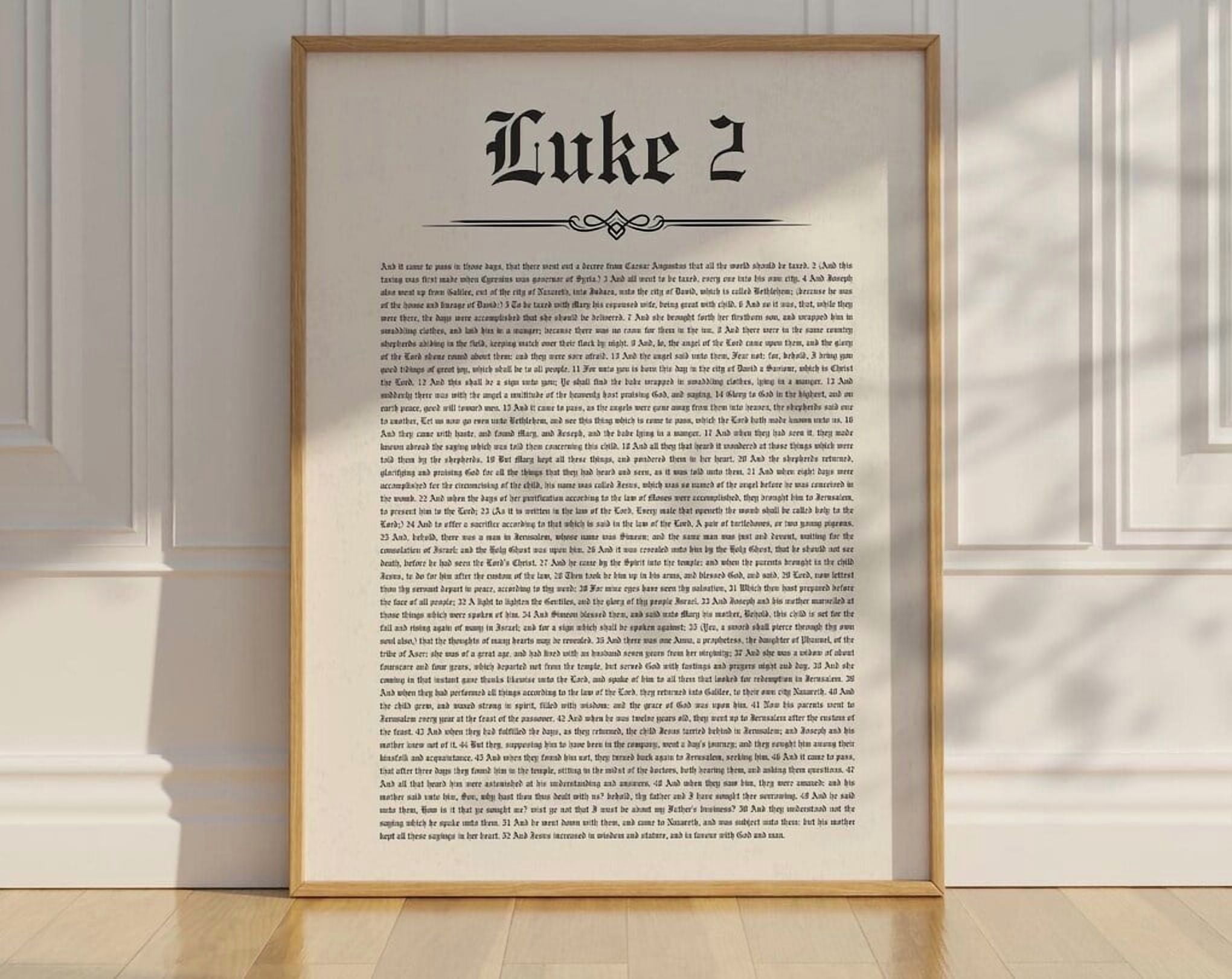 Kna Prints - 1 Pc Poster Luke 2 Wall Art Christmas Story Print Birth Of ...