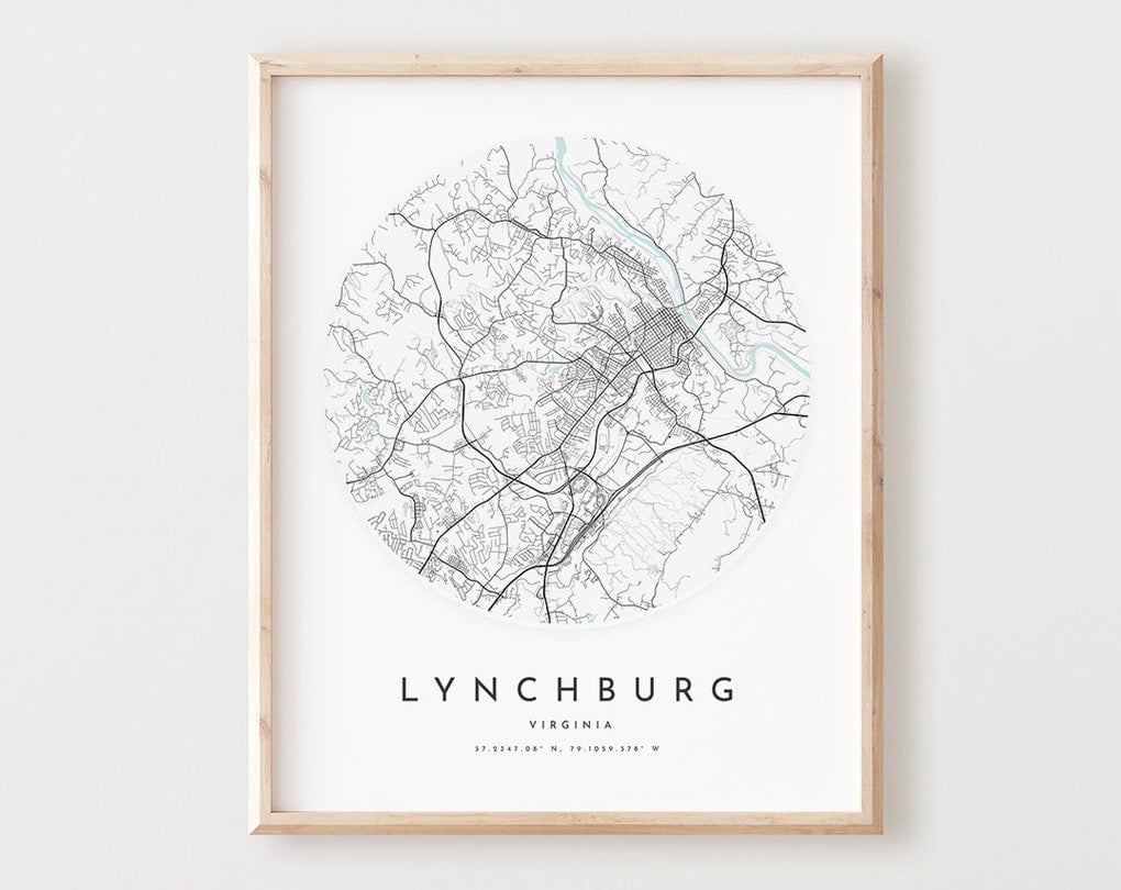 Kna Prints - 1 Pc Poster Lynchburg Map Print, Lynchburg Map City Wall ...