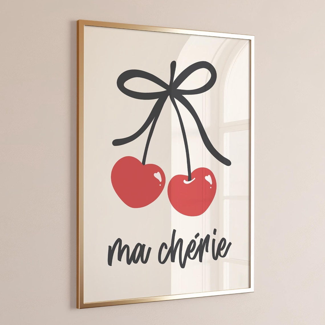 Kna Prints - 1 Pc Poster Ma Cherie Print, Black Coquette Wall Art ...