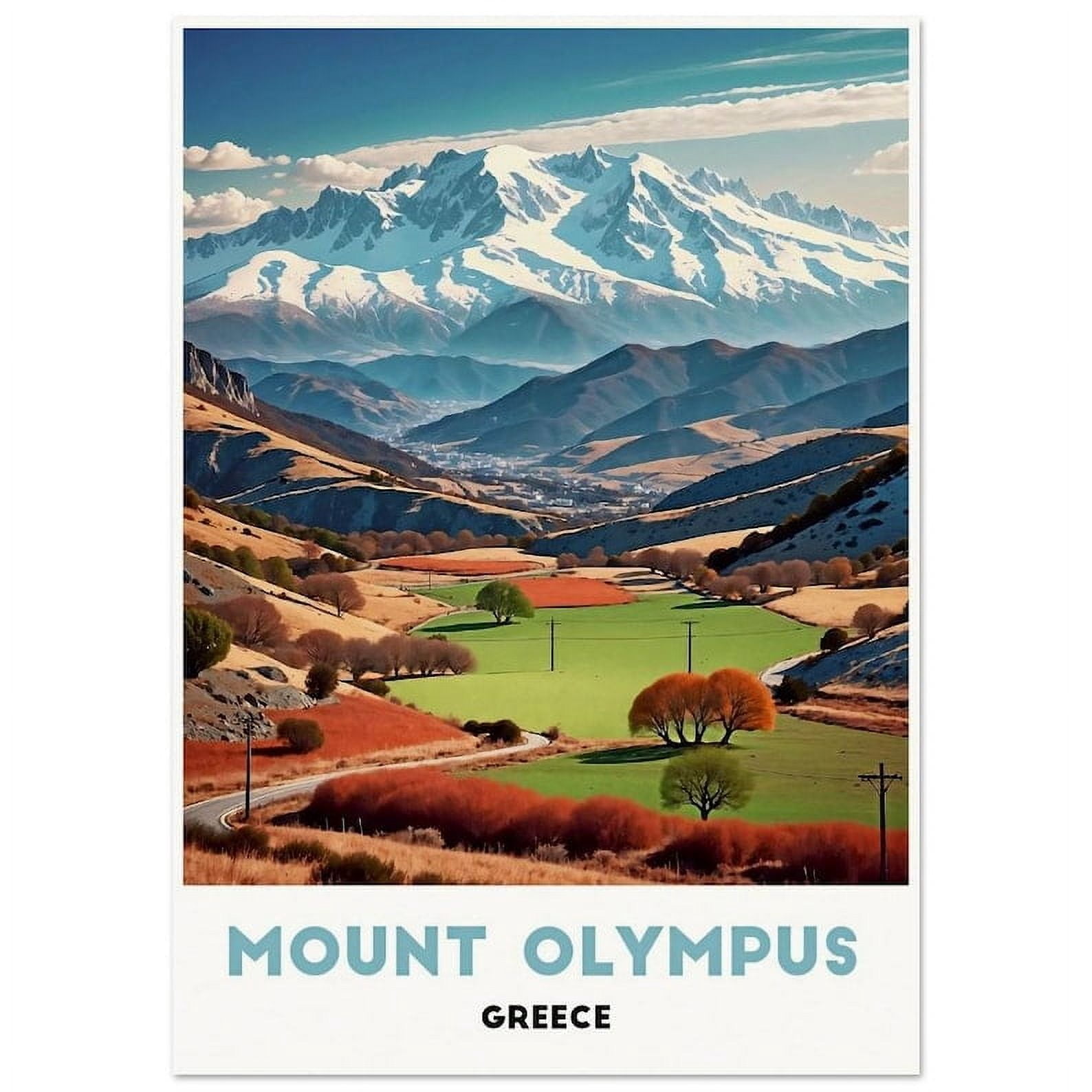 Kna Prints - 1 Pc Poster Majestic Mot Olympus Iconic Greek Landscape ...