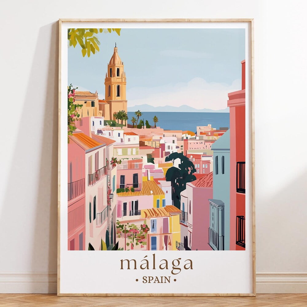 Kna Prints - 1 Pc Poster Malaga Spain Travel Poster, Andalusia Art ...
