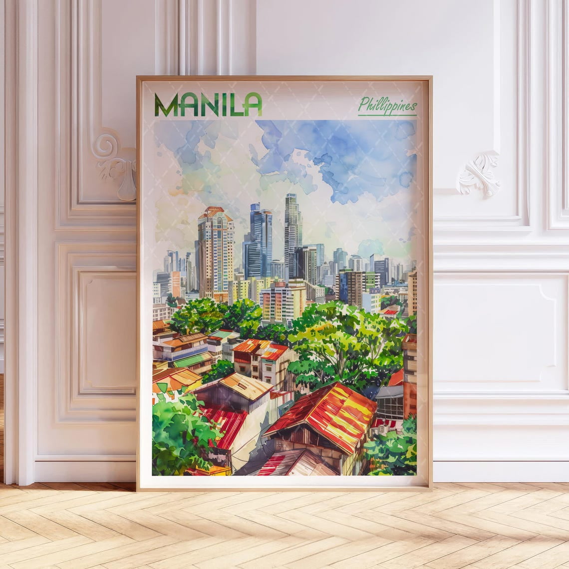 Kna Prints - 1 Pc Poster Manila Watercolor Art Print Manila City Print ...