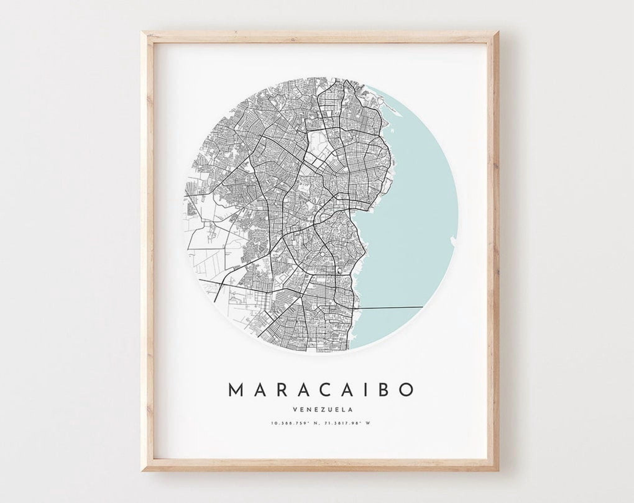 Kna Prints - 1 Pc Poster Maracaibo Map Print, Maracaibo Map City Wall ...