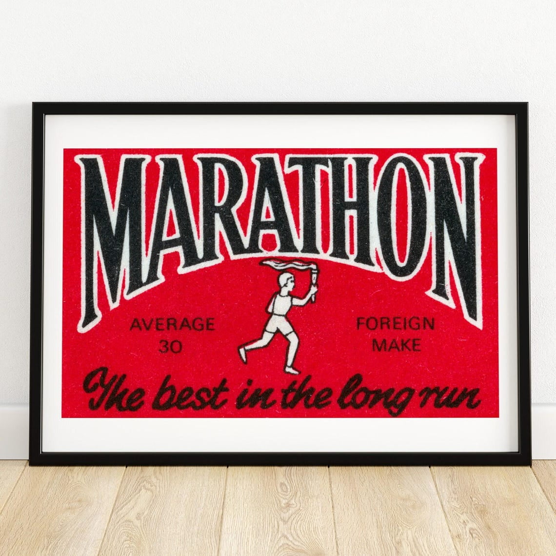 Kna Prints - 1 Pc Poster Marathon Rner Matchbox Print Czech Wall Art ...
