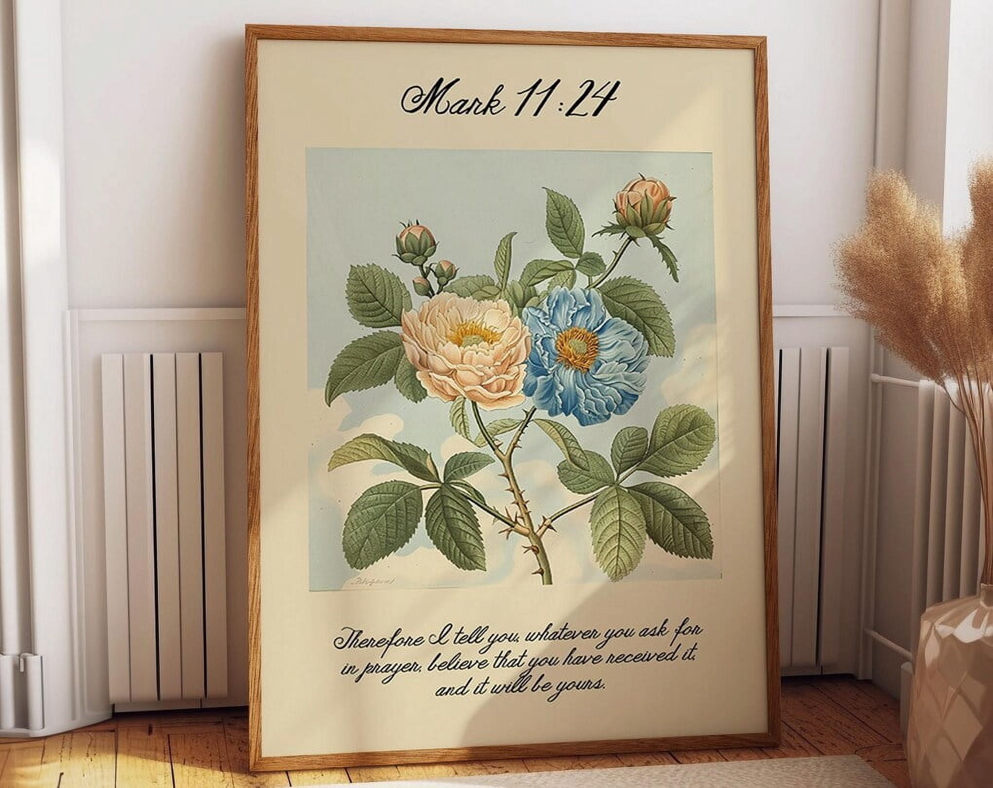 Kna Prints - 1 Pc Poster Mark 11:24 Prayer Bible Verse Wall Artroses ...