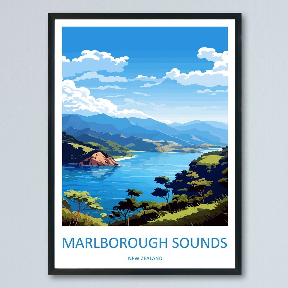 Kna Prints - 1 Pc Poster Marlborough Sounds Travel Wall Art Marlborough ...