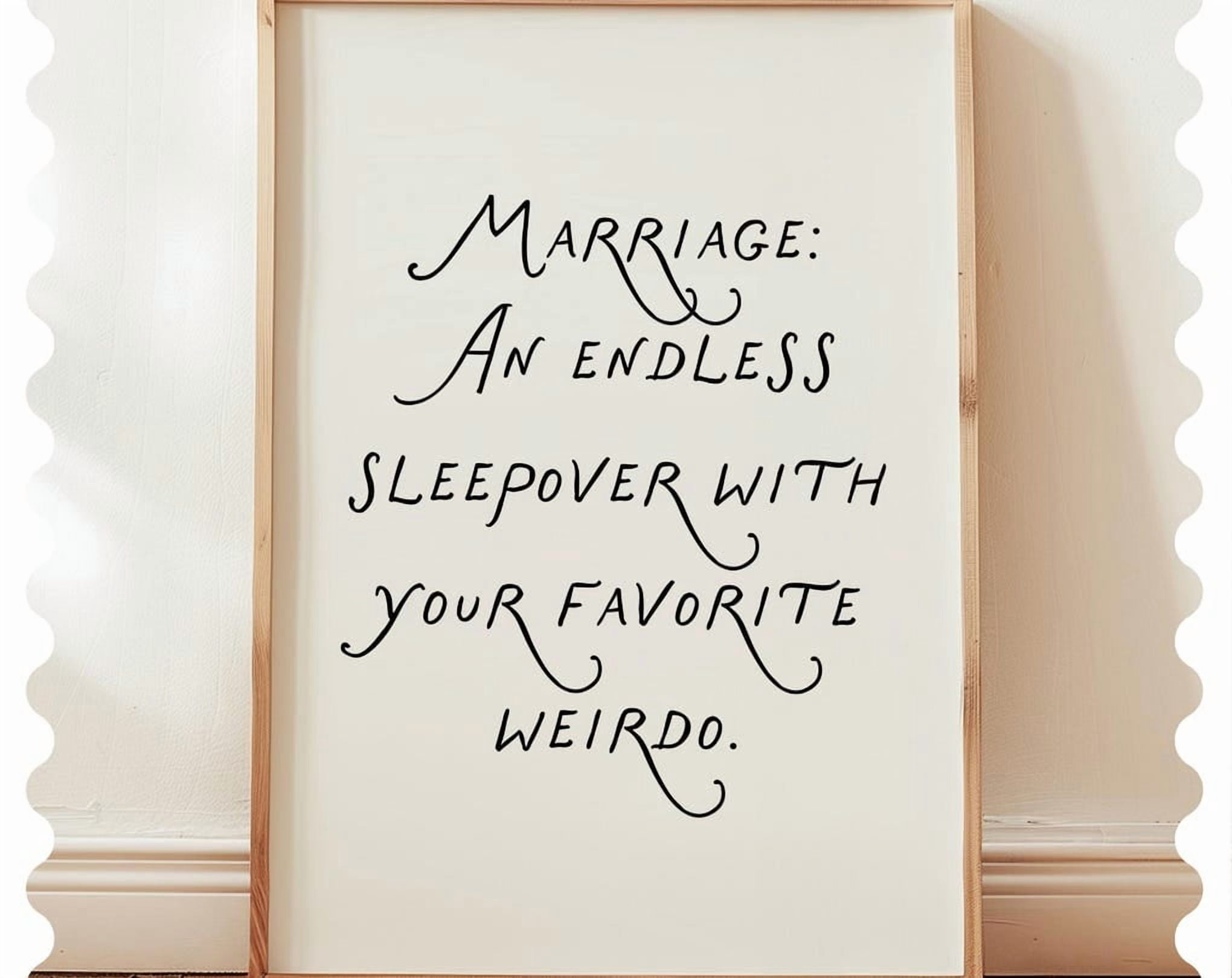 Kna Prints - 1 Pc Poster Marriage Sleepover Print Fny Couple Quote Art ...