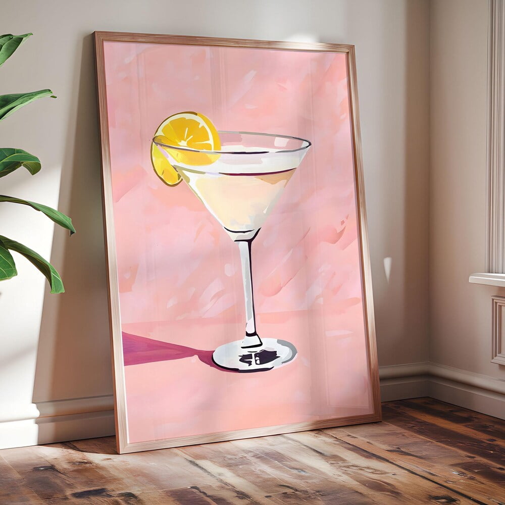 Kna Prints - 1 Pc Poster Martini Printed Poster- & Ready To Hang - Premium Oak/Ash Wood ...
