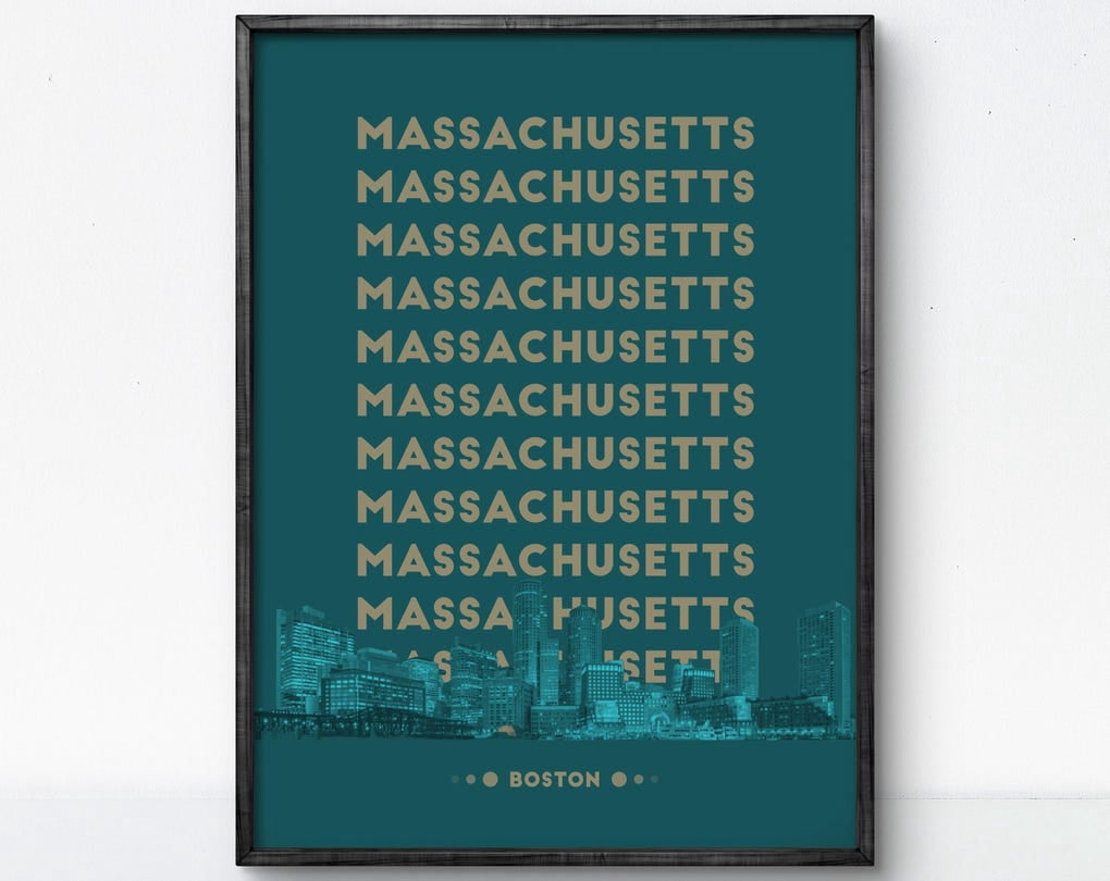 Kna Prints - 1 Pc Poster Massachusetts Boston Sleek Urban Skyline ...