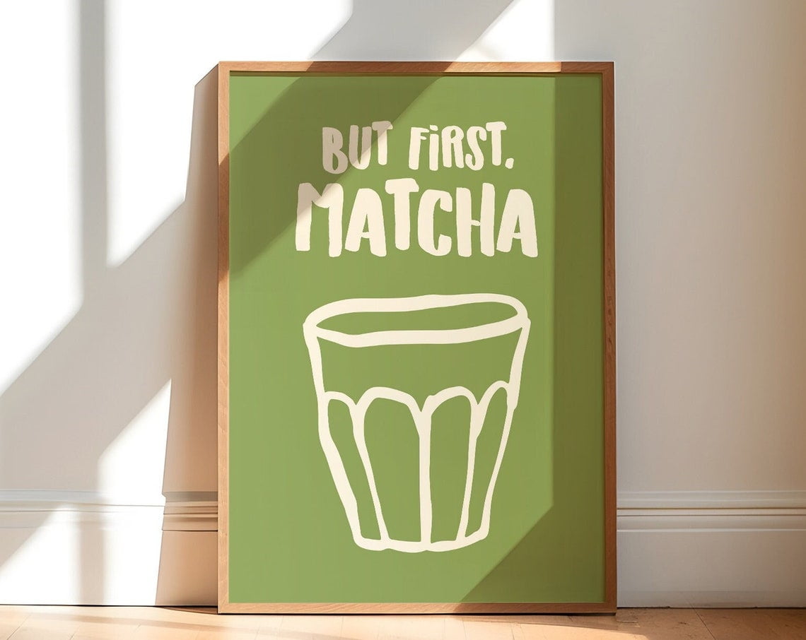 Kna Prints - 1 Pc Poster Matcha Latte Print, , Modern Kitchen Wall Art ...