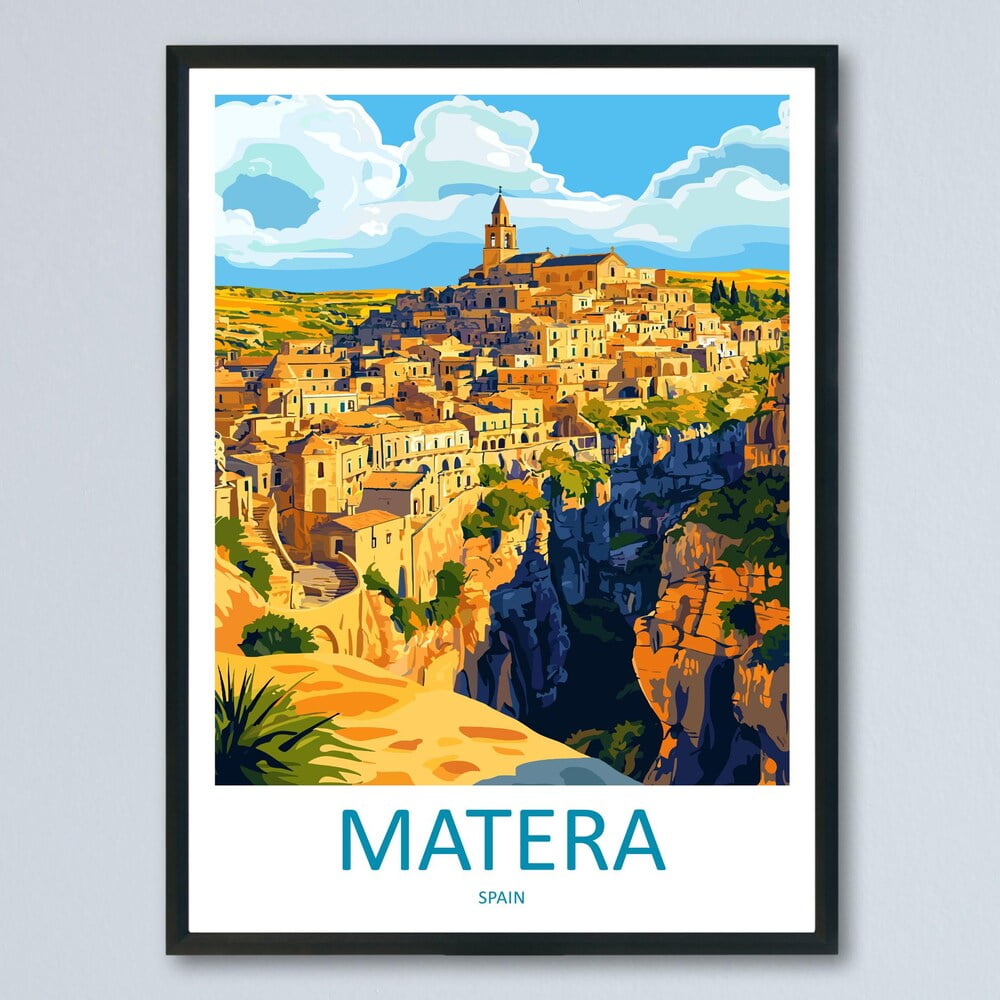 Kna Prints - 1 Pc Poster Matera Travel Poster Italy Wall Art Historic ...