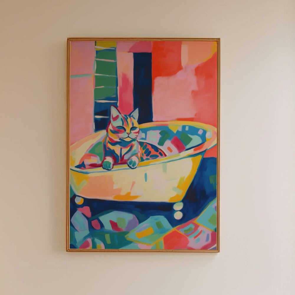 Kna Prints - 1 Pc Poster Matisse Print Cat In Bathroom Print, Clean ...