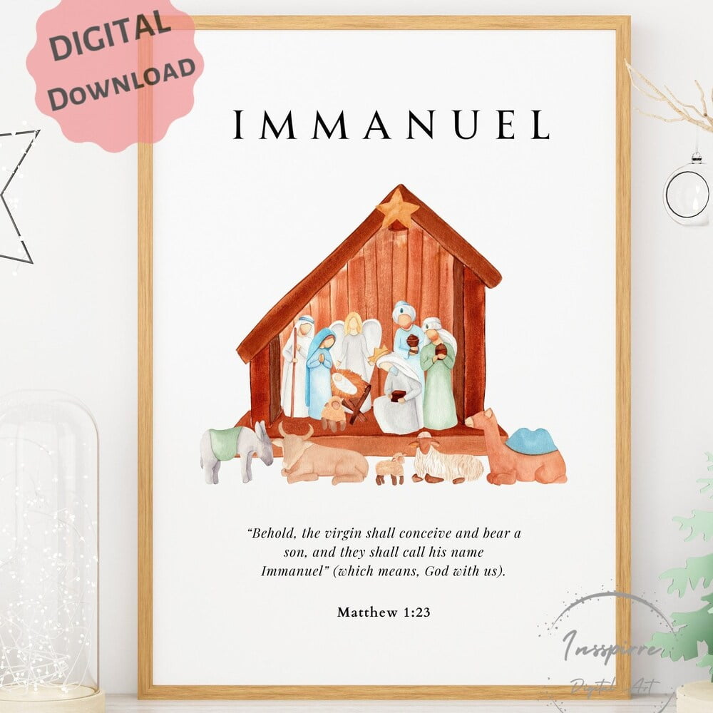 Kna Prints - 1 Pc Poster Matthew 1:23 Printable, Immanuel God With Us ...