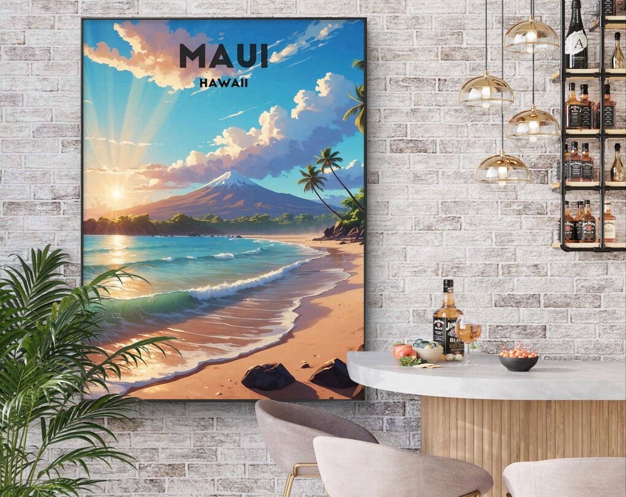 Kna Prints - 1 Pc Poster Maui Hawaii Sset On A Tropical Beach Maui Wall ...