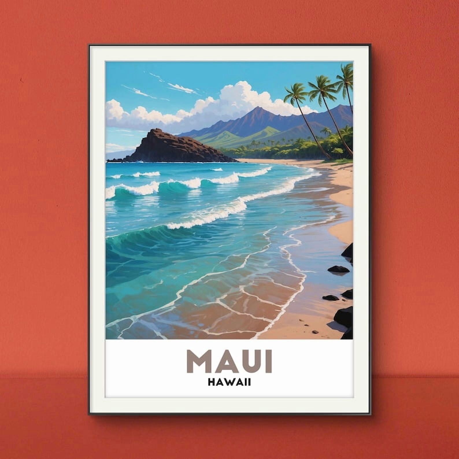 Kna Prints - 1 Pc Poster Maui Tropical Beach Paradise Hawaii Wall Art ...
