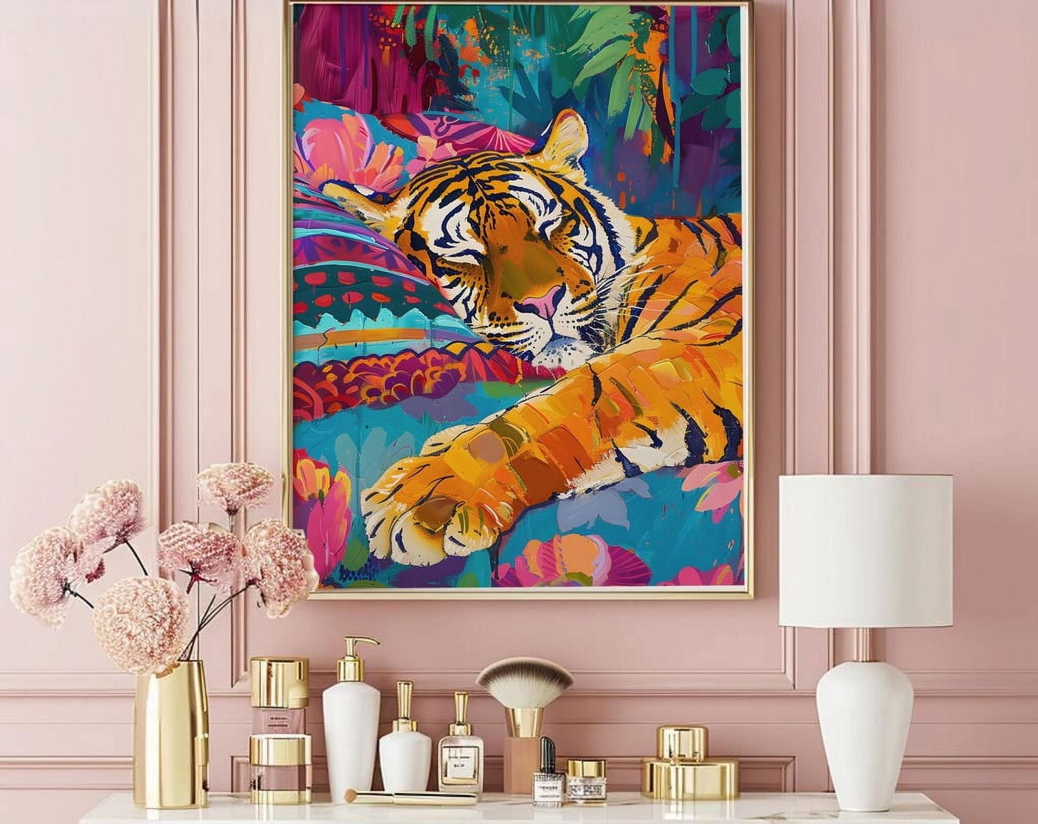 Kna Prints - 1 Pc Poster Maximalist Tiger Wall Art Tiger Art Print Jgle ...