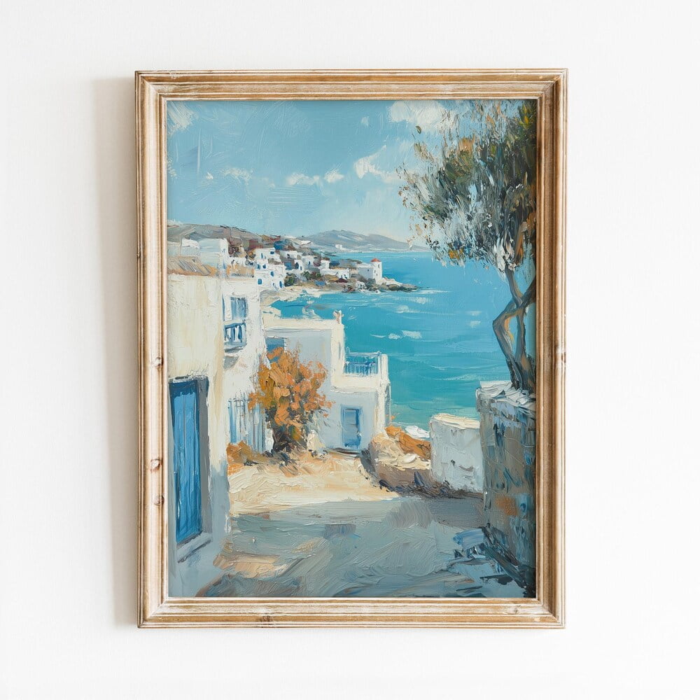Kna Prints - 1 Pc Poster Mediterranean Town Printable Wall Art, Greece ...