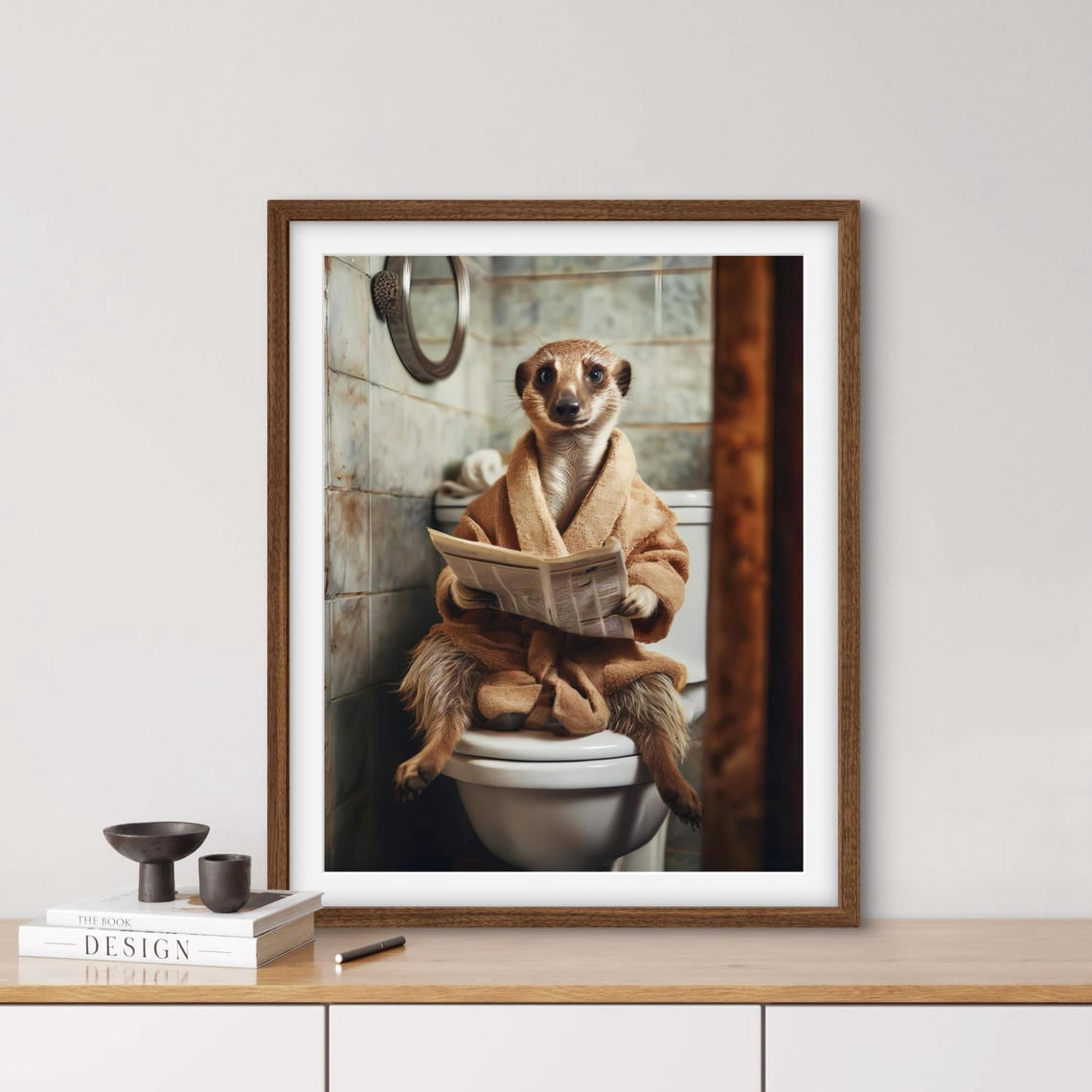 Kna Prints - 1 Pc Poster Meerkat Wc, Ai Generated, Suit, Animal ...