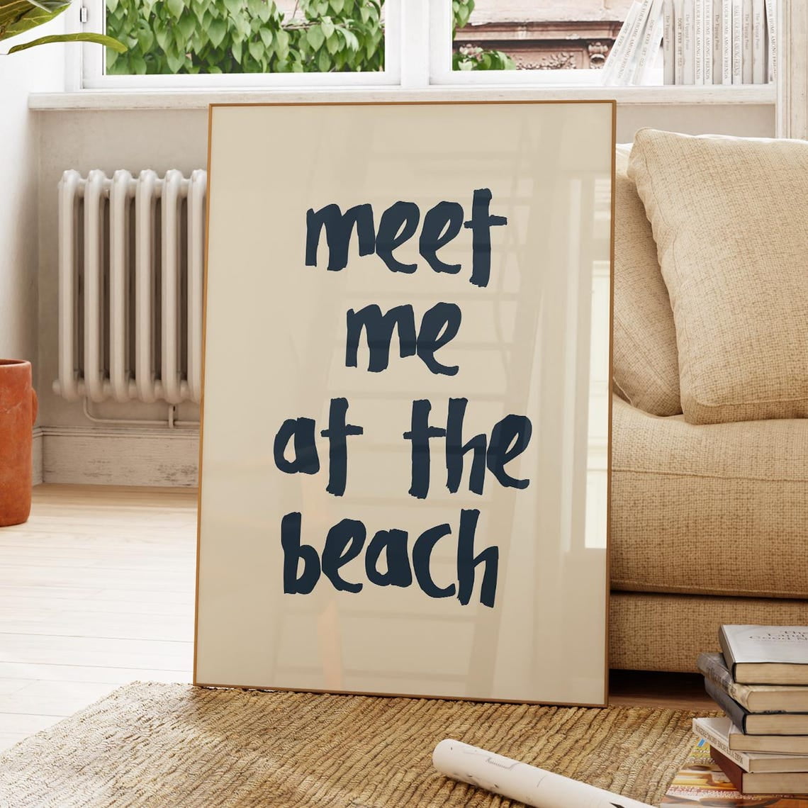 Kna Prints - 1 Pc Poster Meet Me At The Beach Print, Trendy Coastal ...