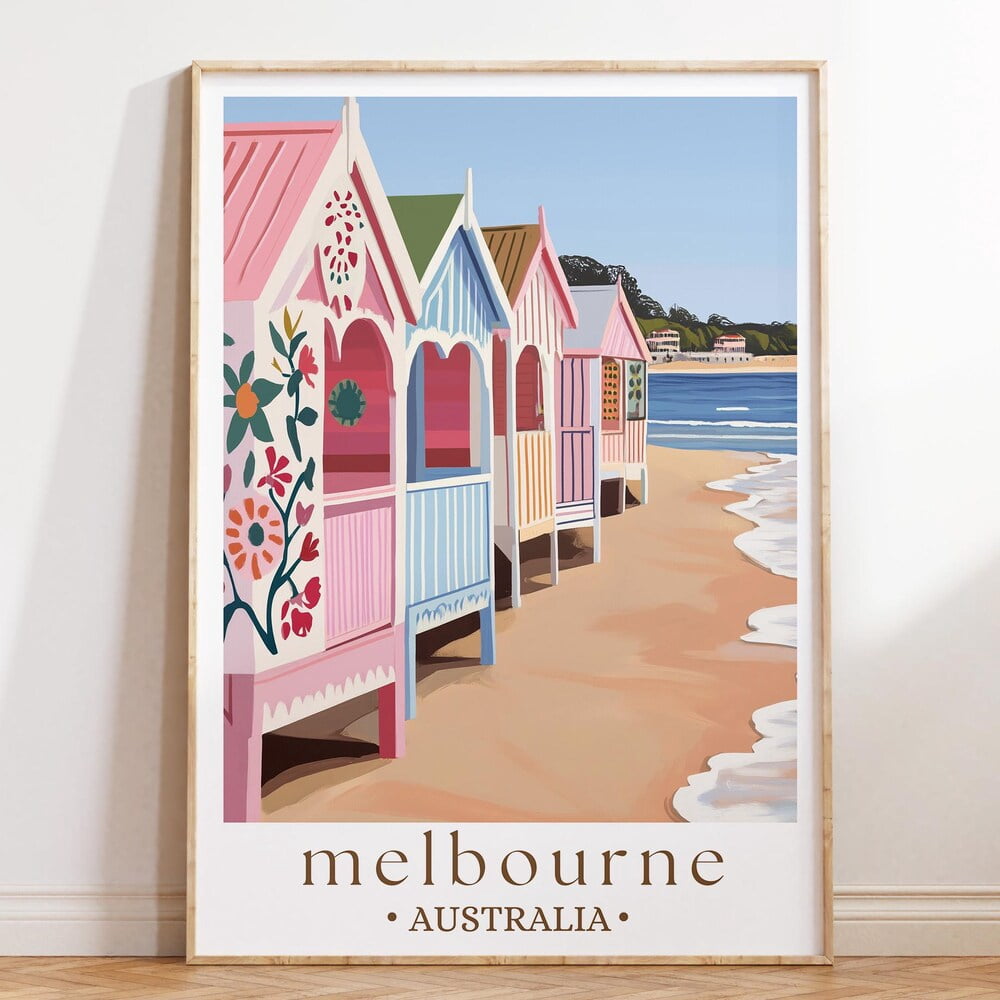 Kna Prints - 1 Pc Poster Melbourne Beach Houses Travel Poster, Colorful ...