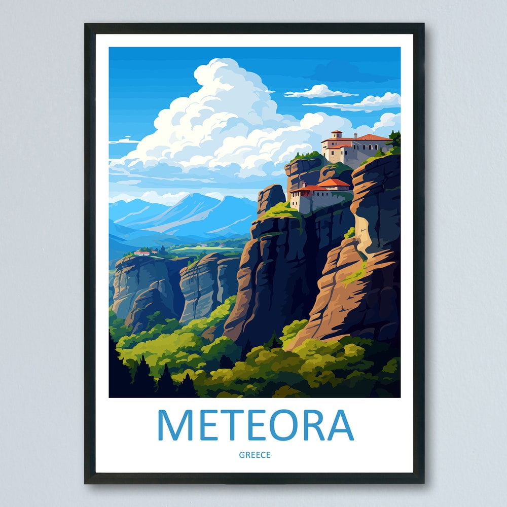 Kna Prints - 1 Pc Poster Meteora Travel Wall Art Meteora Greece Wall Hanging Home Decoration ...