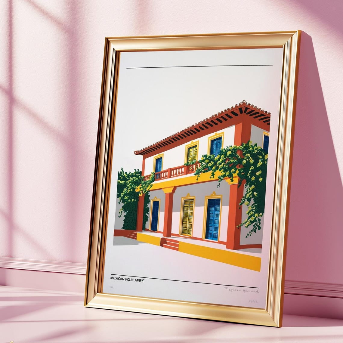 Kna Prints - 1 Pc Poster Mexican Hacienda Wall Art, Colorful Folk House ...