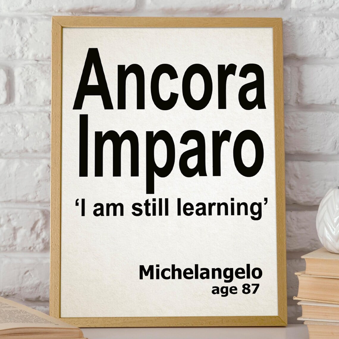 Kna Prints - 1 Pc Poster Michelangelo Quote Ancora Imparo I Am Still ...