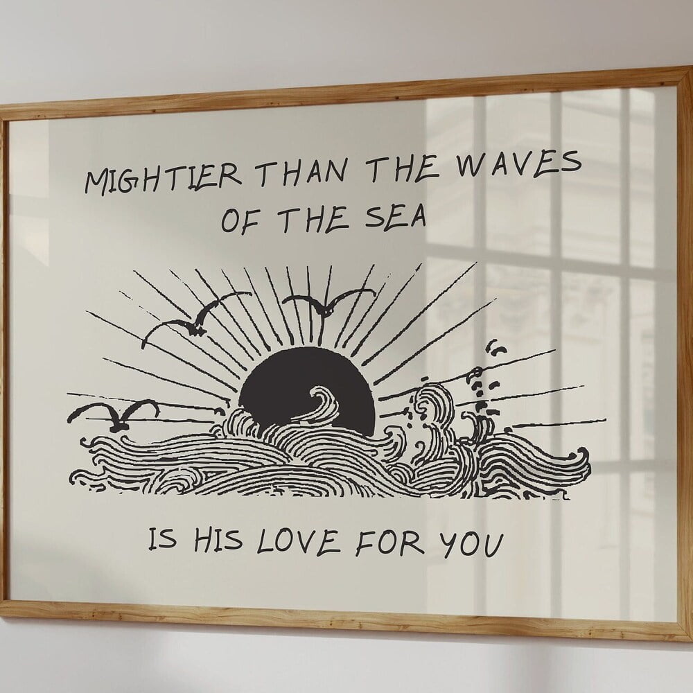 Kna Prints - 1 Pc Poster Mightier Than The Waves Art Print Minimalist ...