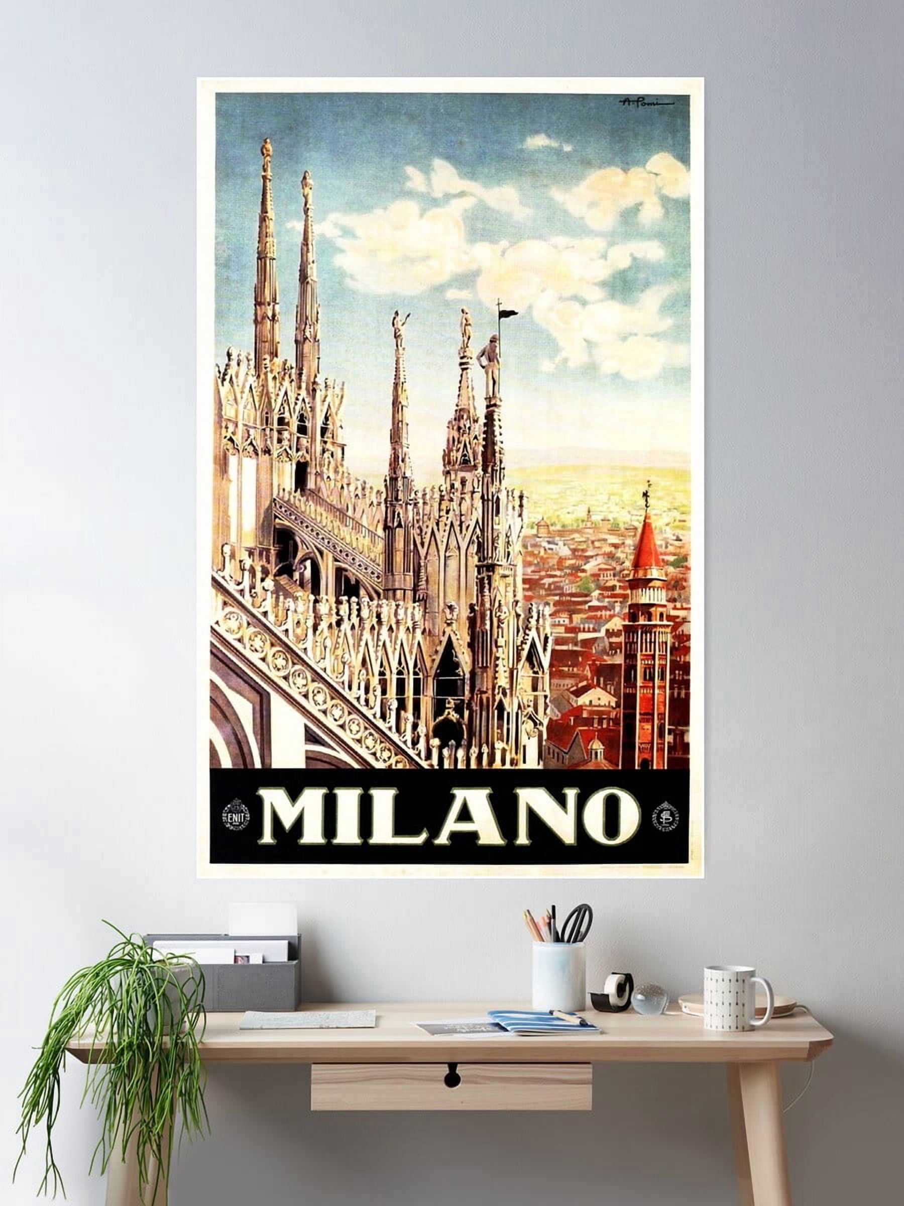 Kna Prints - 1 Pc Poster Milano Italian Milan Cathedral Vintage Italy ...
