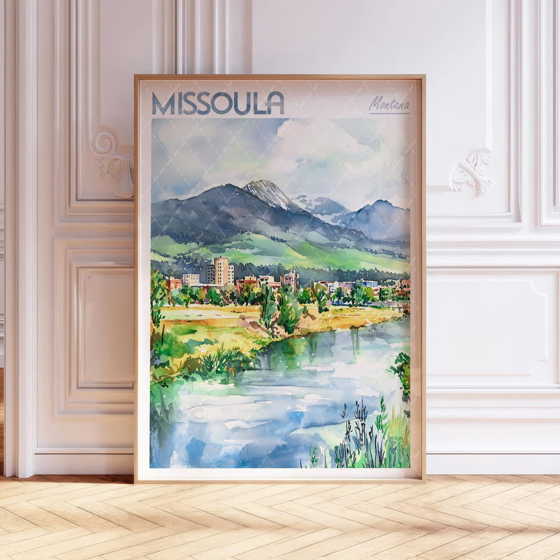 Kna Prints - 1 Pc Poster Missoula Watercolor Missoula Wall Art Montana ...