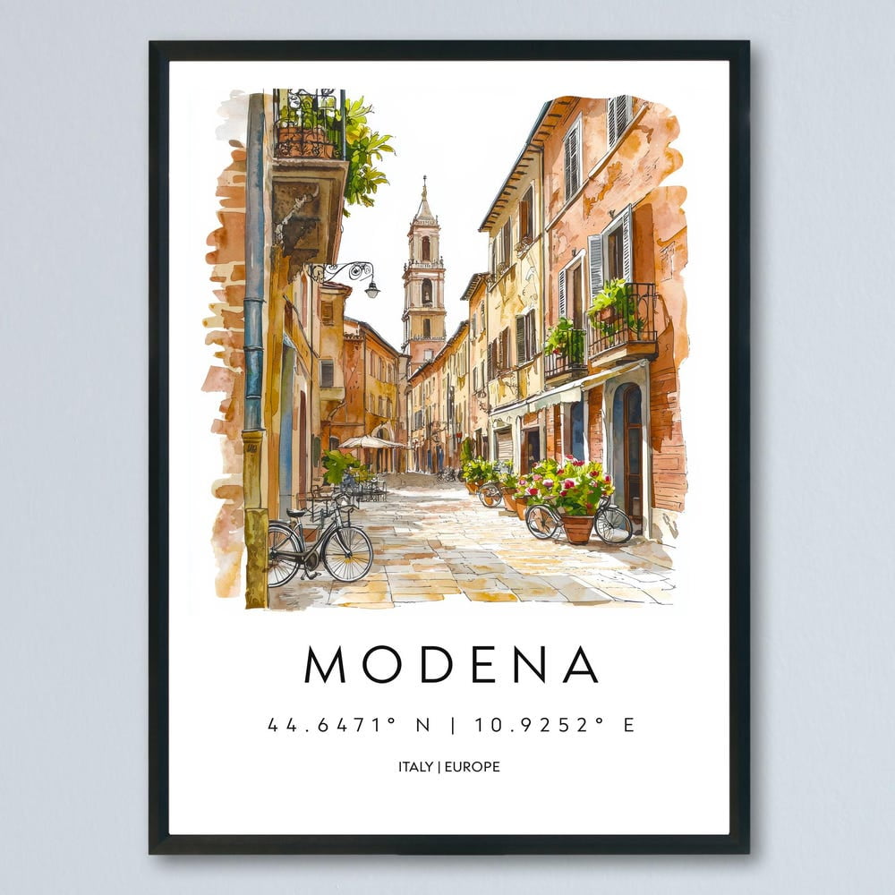 Kna Prints - 1 Pc Poster Modena Watercolor Poster Modena Italy Travel ...