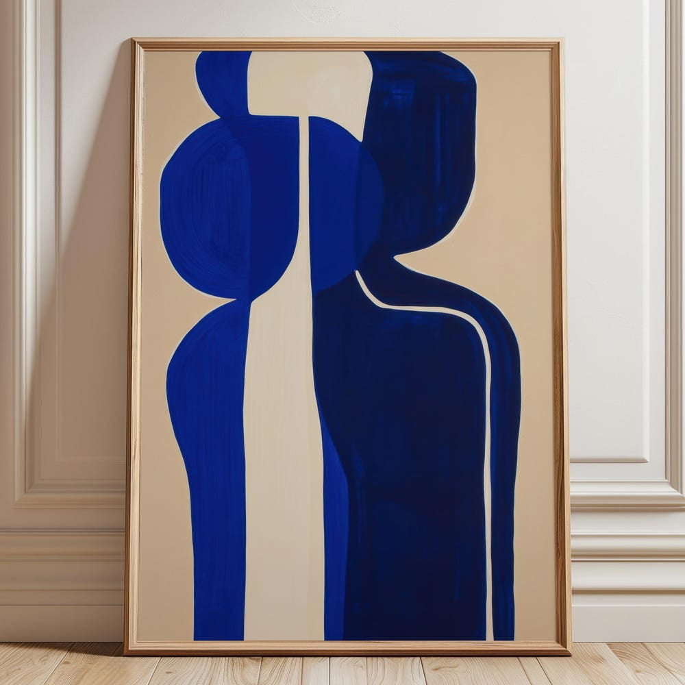 Kna Prints - 1 Pc Poster Modern Abstract Minimalist | Deep Neon Cobalt ...