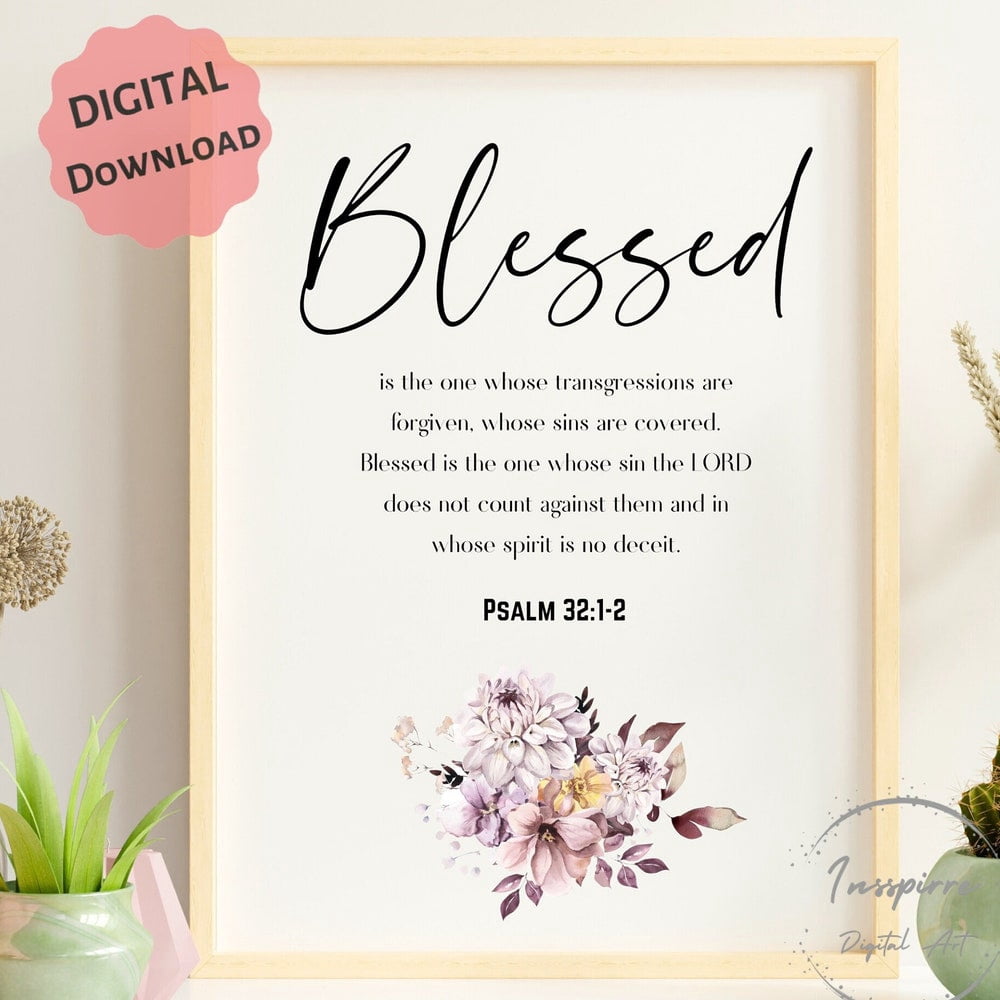 Kna Prints - 1 Pc Poster Modern Christian Printable, Blessed Wall Art ...