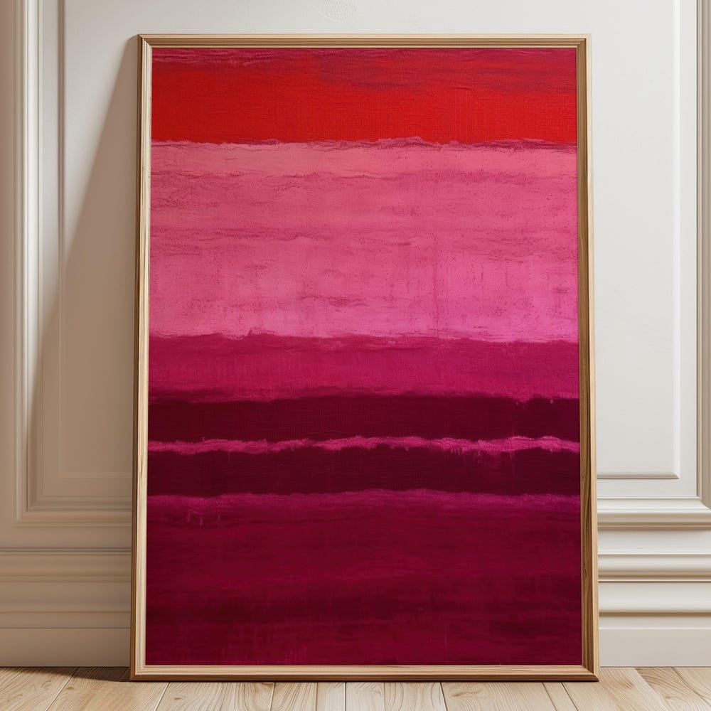 Kna Prints - 1 Pc Poster Modern Red Pink Gradient | Minimalist Color ...