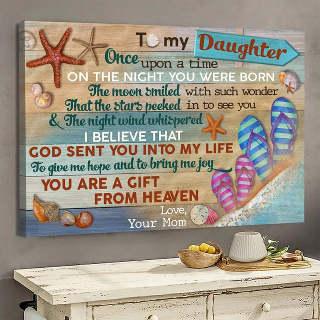 Kna Prints - 1 Pc Poster Mom To Daughter - Beach Stuff - You Are A Gift ...