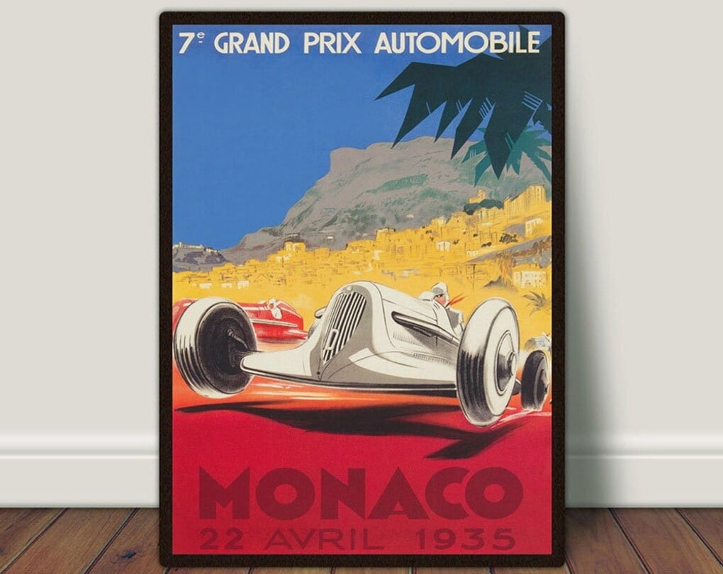 Kna Prints - 1 Pc Poster Monaco Grand Prix, Vintage Wall Art, 1935 ...