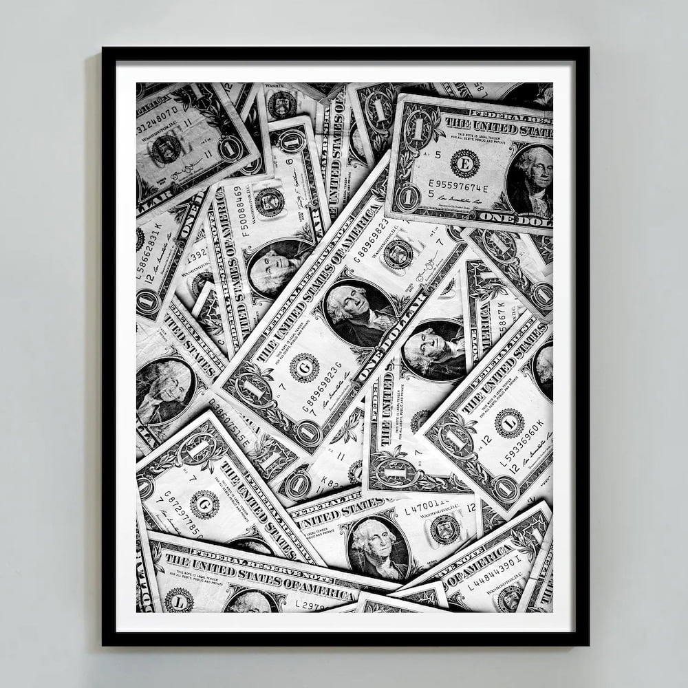 Kna Prints - 1 Pc Poster Money Poster, Black And White Wall Art, Luxury Print, Dollars Printable ...