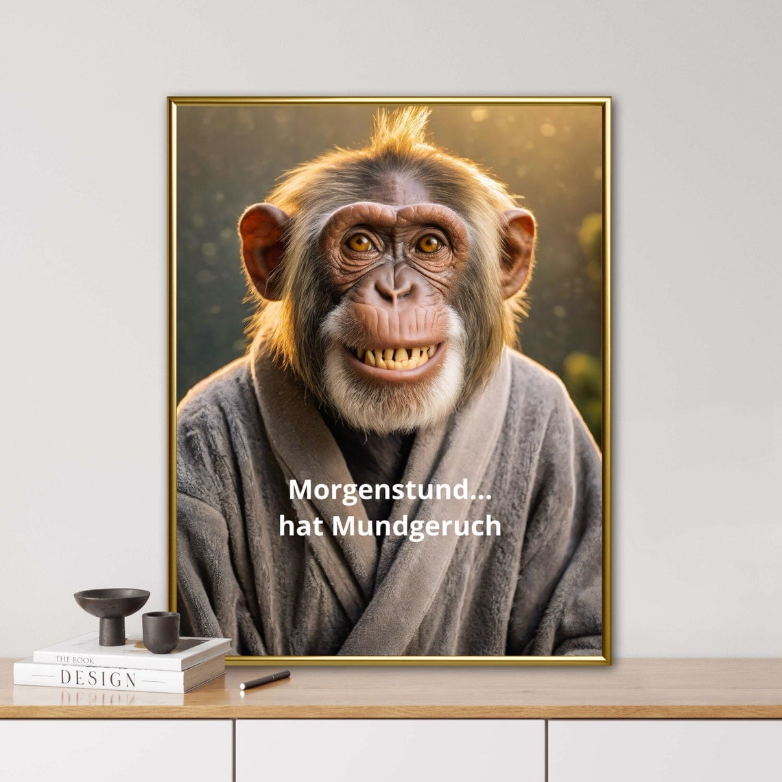 Kna Prints - 1 Pc Poster Monkey In Dressing Gown, Ai Generated, Fny ...
